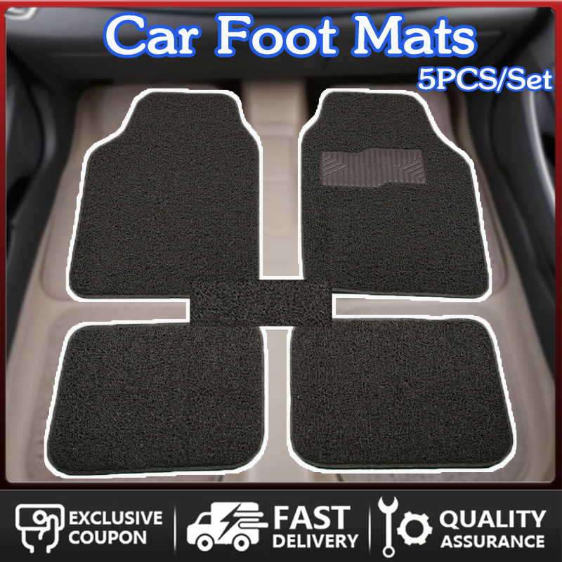5 PcsCar floor mats Universal Coil Spaghetti Matting Coil Anti-Slip And ...