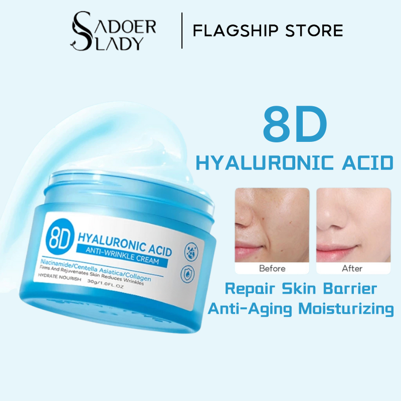 SADOERLADY 8D Hyaluronic Acid Face Cream Anti-wrinkle Whitening Moisturizing Cream 30g | Shopee ...