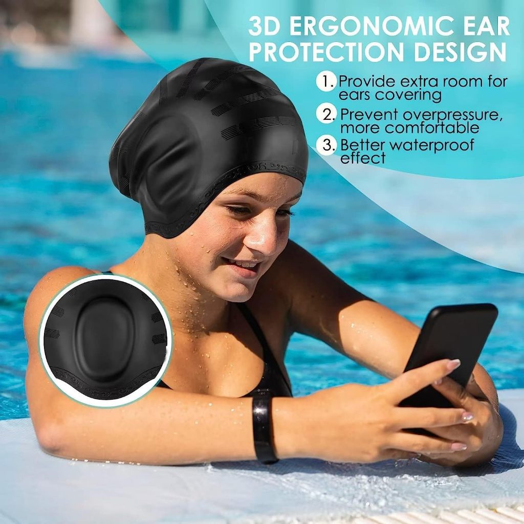 Speedy Waterproof Swim Cap Ear Covers for Adult Kids Silicone Swim Pool ...