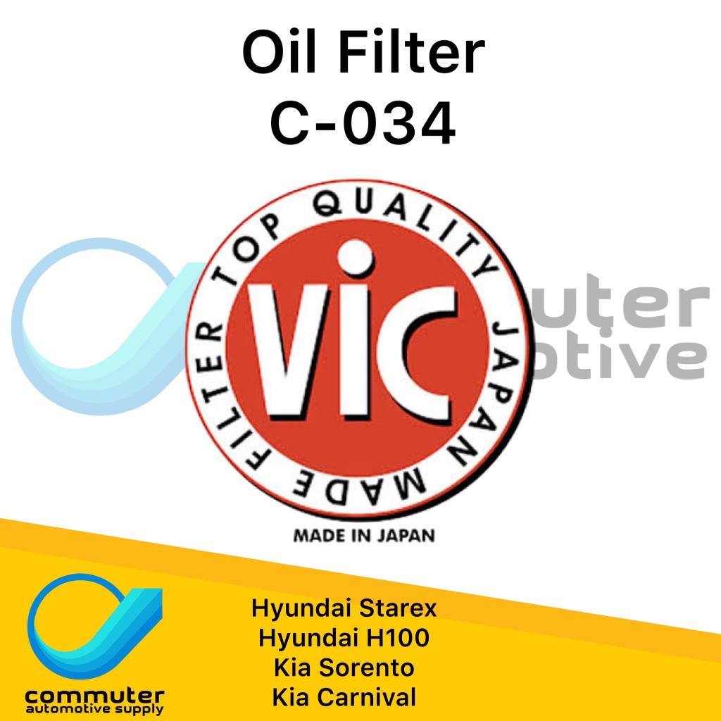 [C-034] VIC Oil Filter Hyundai Starex, Hyundai H100, Kia Sorento, Kia ...