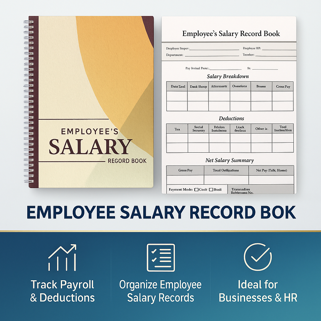 Employee Salary Record Book – Payroll Management Ledger for Payments ...