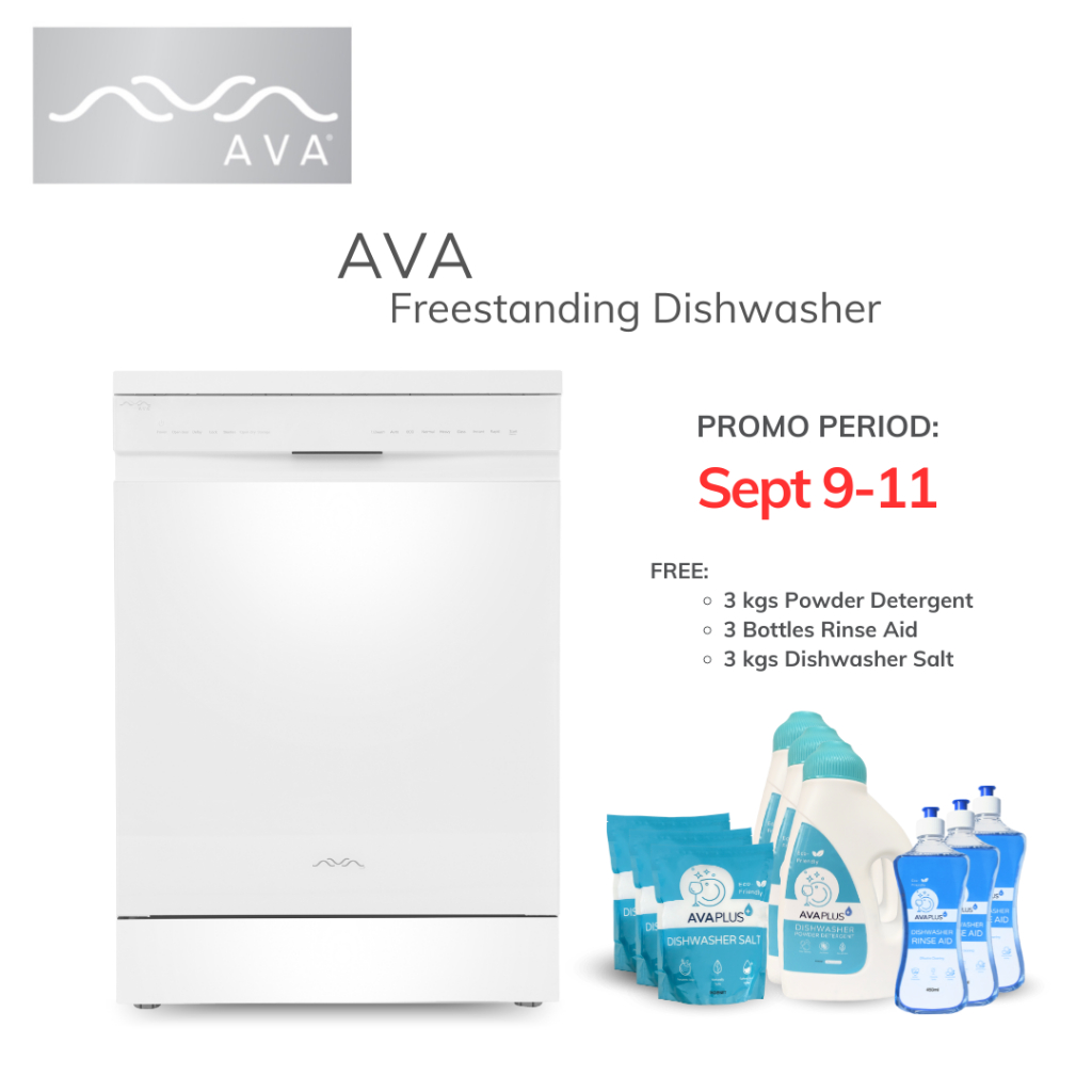 AVA Smart Dishwasher Freestanding 15 Sets, w/ 1kg detergent, Rinse Aid ...