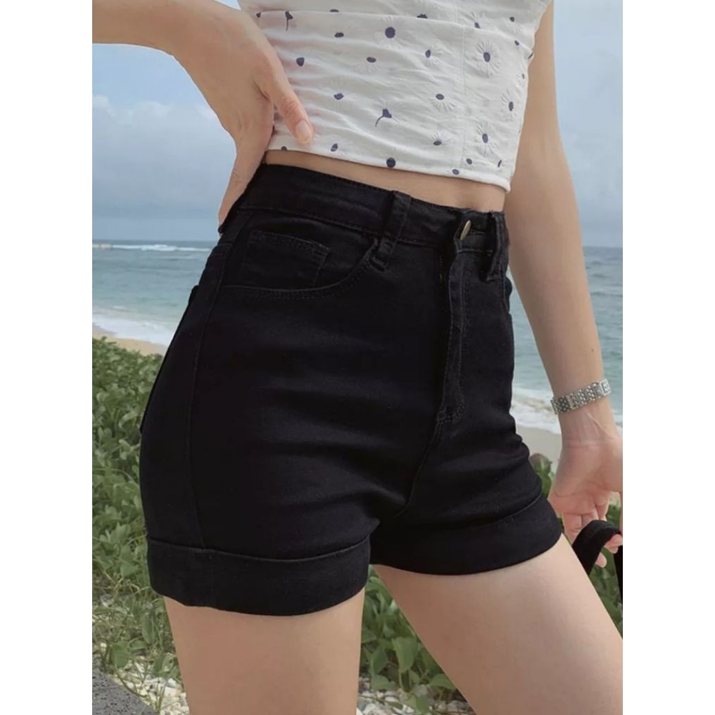 3for100 High Waist Denim shorts Maong Short for women's | Shopee Philippines