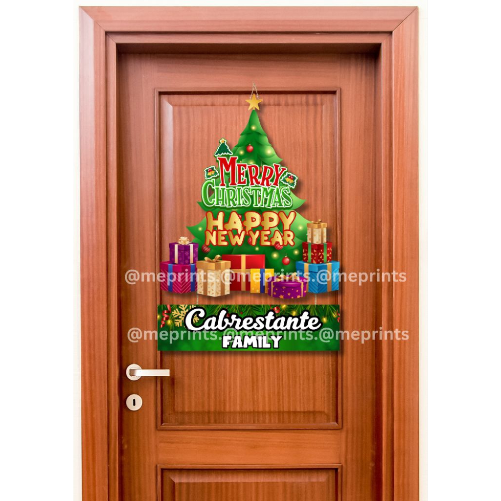 Christmas Door hanging Decoration Customized A4 Laminated | Shopee ...