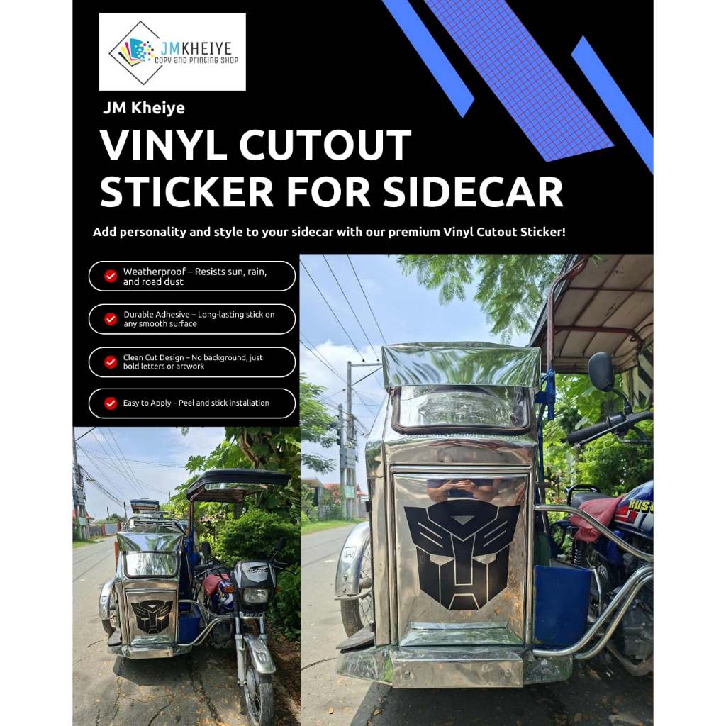 STICKER CUTOUT FOR SIDECAR PERFECT FOR INDOOR/ OURDOOR (WATER-PROOF ...