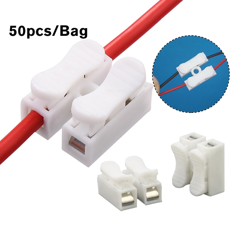 50Pcs Self-Locking Cable Connectors CH2 Quick Splice Lock Wire ...