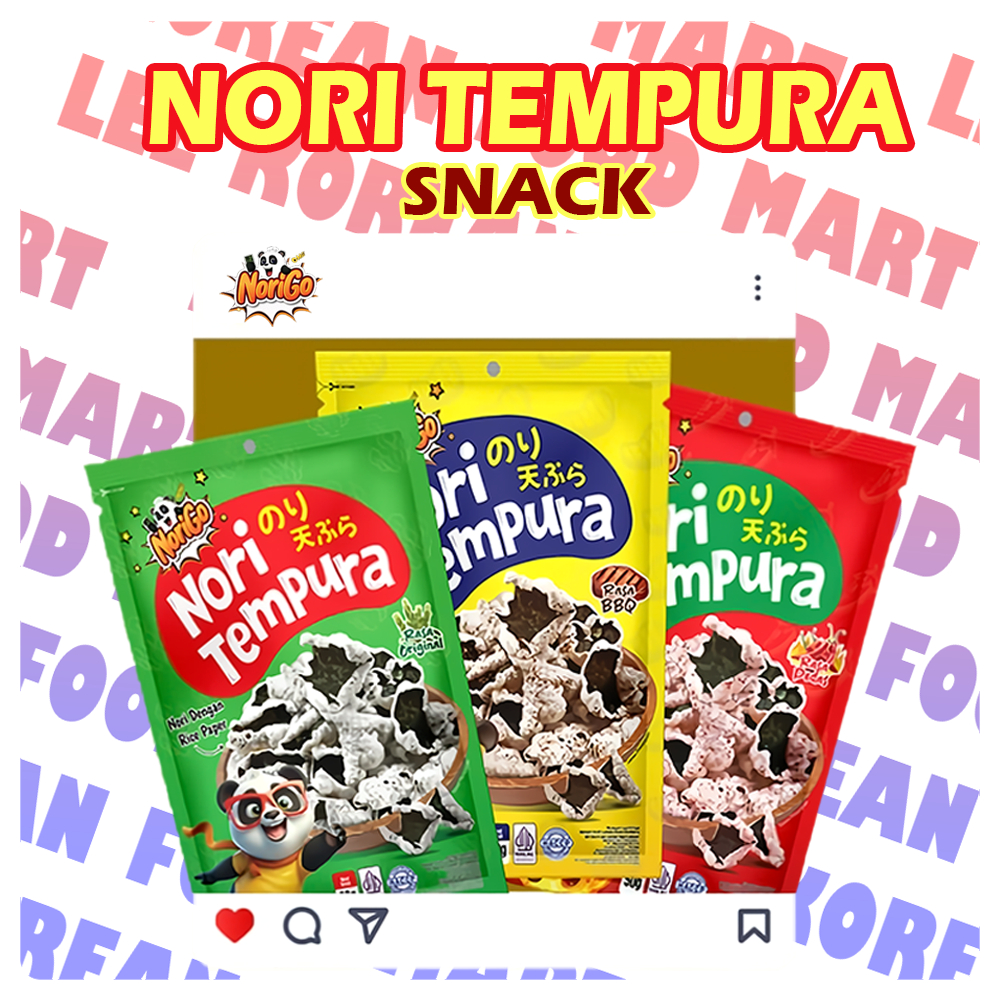 NORI TEMPURA SEAWEED SNACK ORIGINAL 25G KOREAN SNACK HALAL SNACK ...