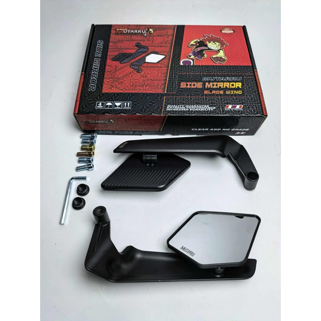 MUTARRU SIDE MIRROR BLADE WING BLACK UNIVERSAL NI GRADO | Shopee ...
