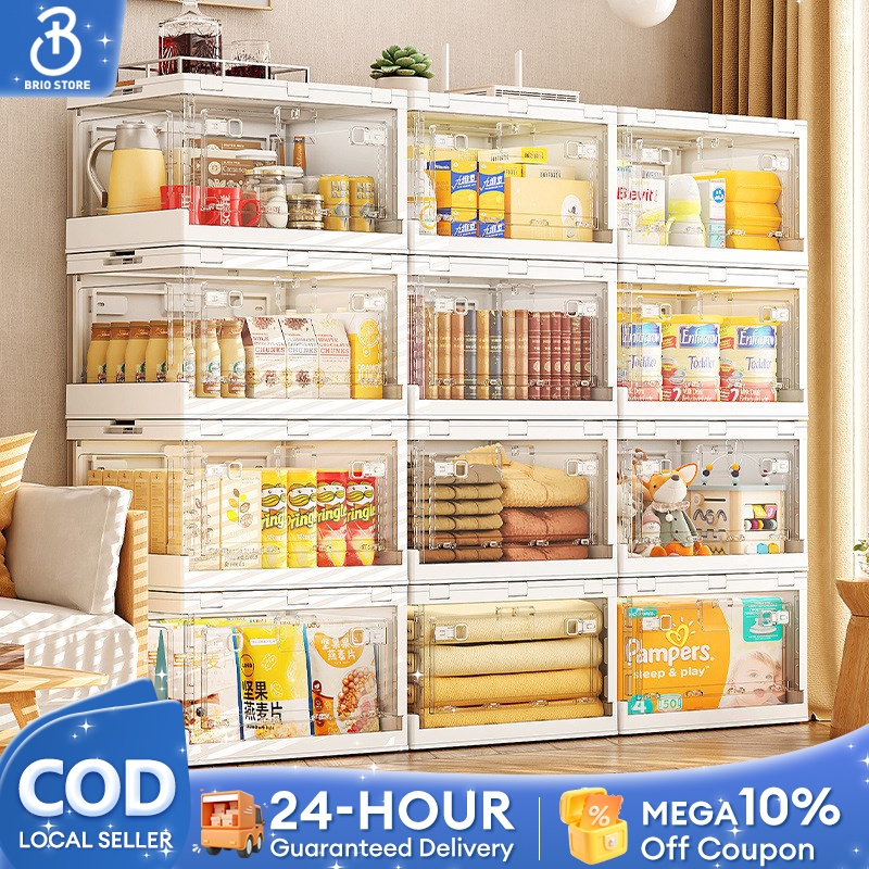 BRIO Foldable Storage Box Organizer Transparent Collapsible Storage Box ...