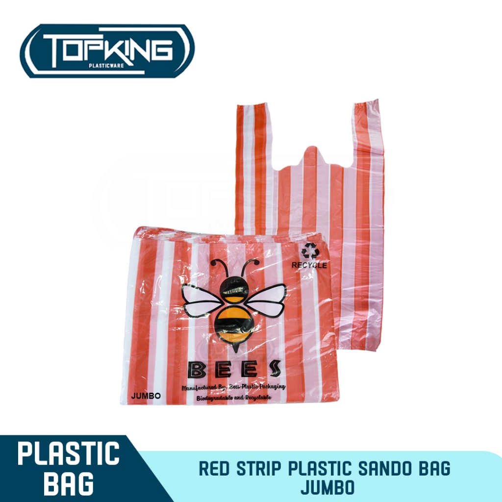 Bees Big size Plastic sando bag Jumbo stripe plastic 40pcs | Shopee ...