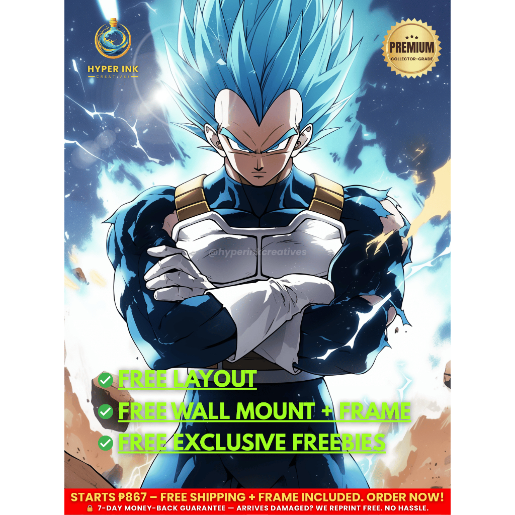 Vegeta Metal Print | – Collector-Grade HD Anime Poster | Fade-Proof ...