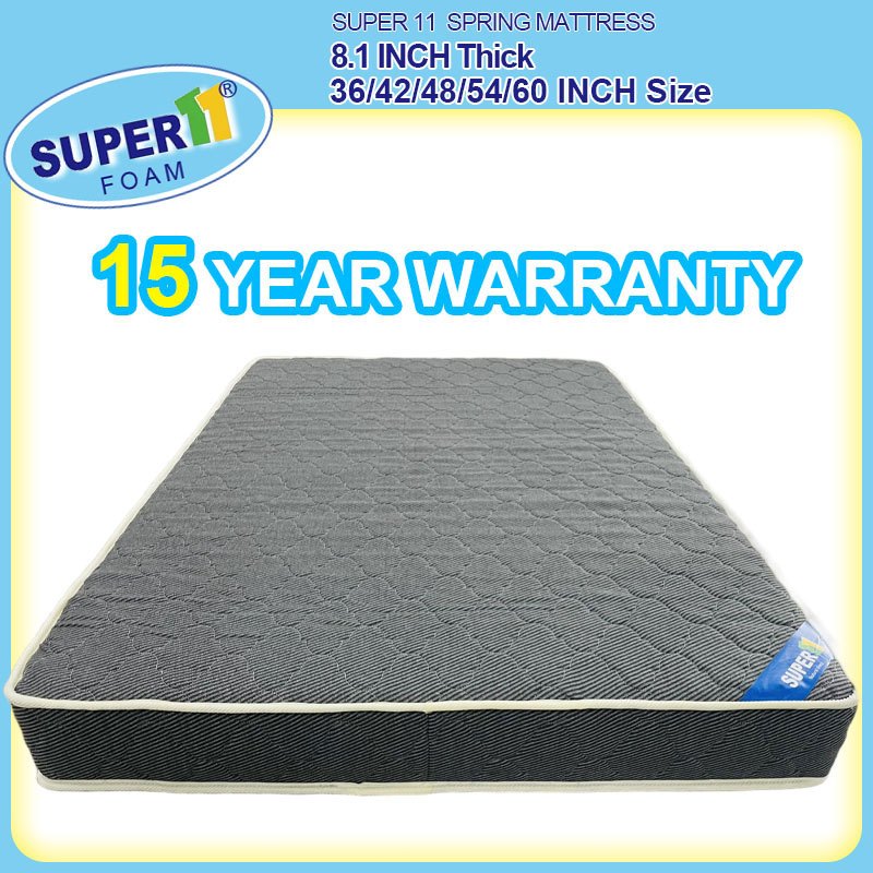 SUPER11 Spring Foam Mattress 15 Year Warranty Deluxe Matress Foam Bed ...
