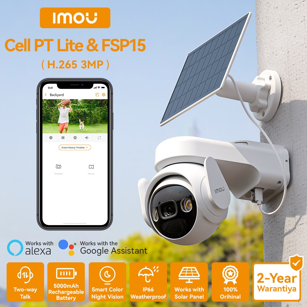 IMOU Cell PT Lite Wireless Outdoor Security Camera CCTV Works with ...