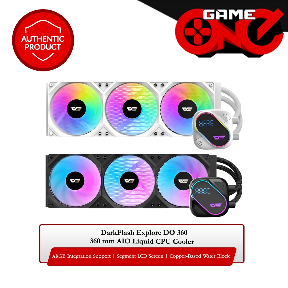 DarkFlash Explore DO 360 AIO 360 mm Liquid CPU Cooler with Segment LCD ...
