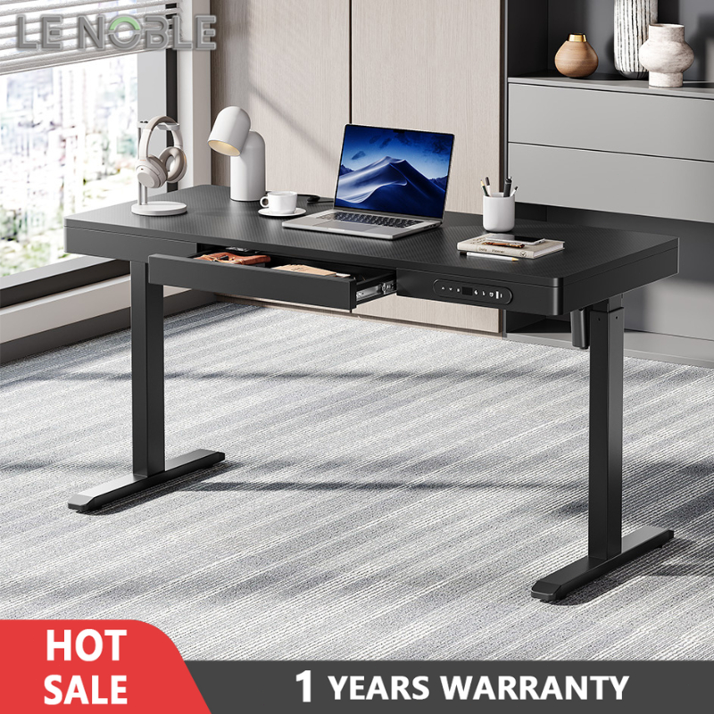 Height Adjustable Standing Computer Desk With Drawer And Usb & Type-c ...