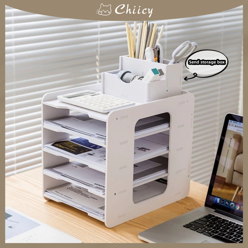 5 Layer File Holder Storage Box Desktop A4 Paper Rack Desk Organizer ...