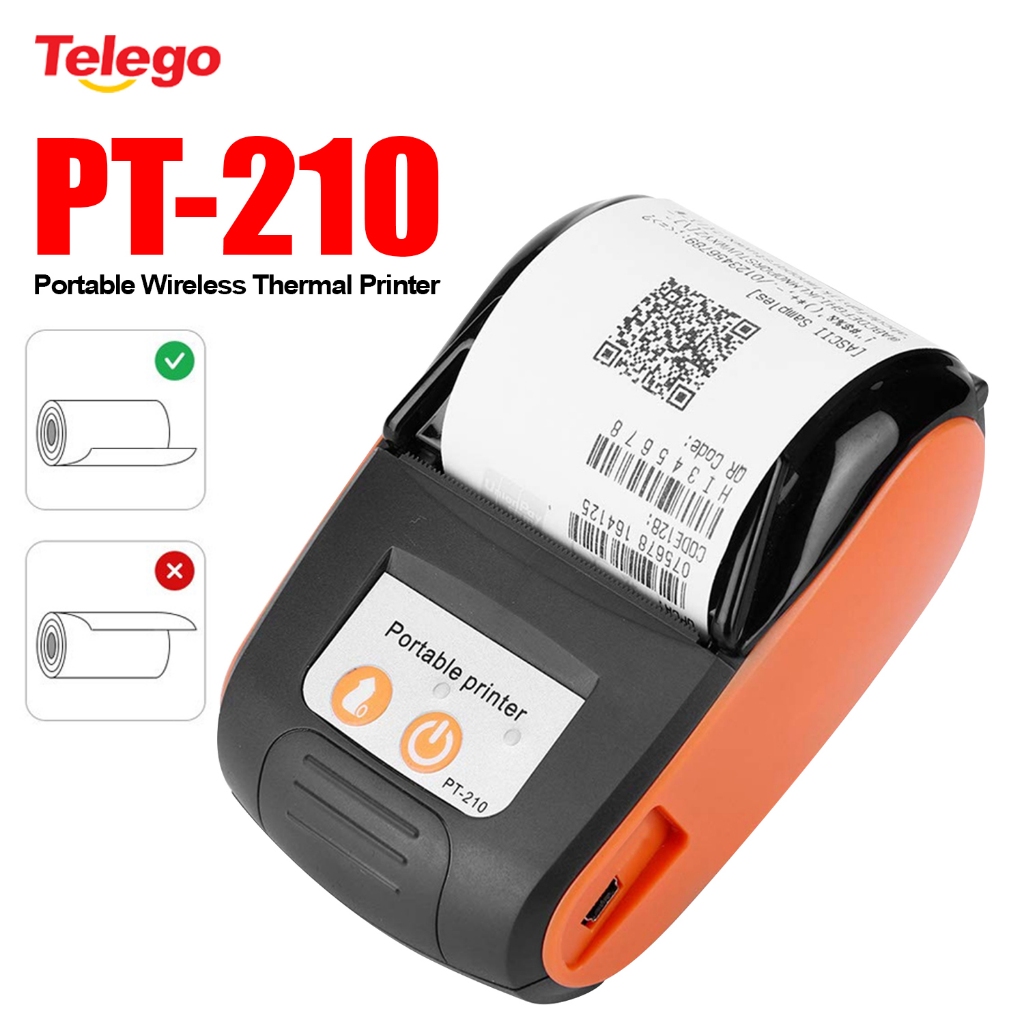 Portable Thermal Printer PT-210 with 80mm/s Speed and Bluetooth ...