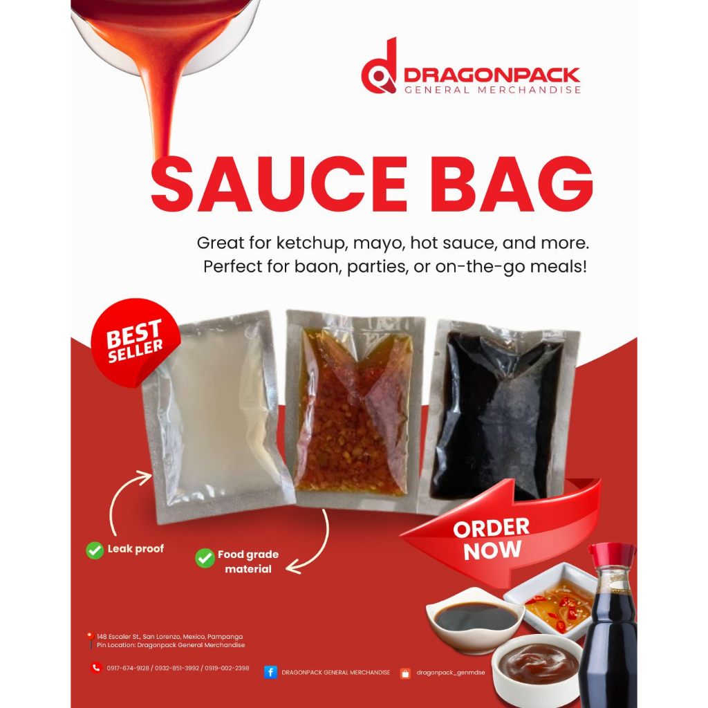 100 pcs Sauce Bag - 3 Side Seal Bag | Shopee Philippines