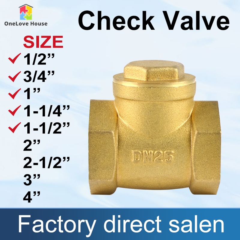 Brass Female Thread Swing Check Valve – Non-Return Valve to Prevent ...