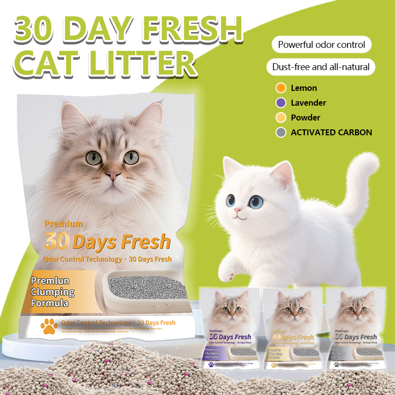 2kg Absorbent Cat Litter Sand Mineral Litter Odor Control Lavender Low ...