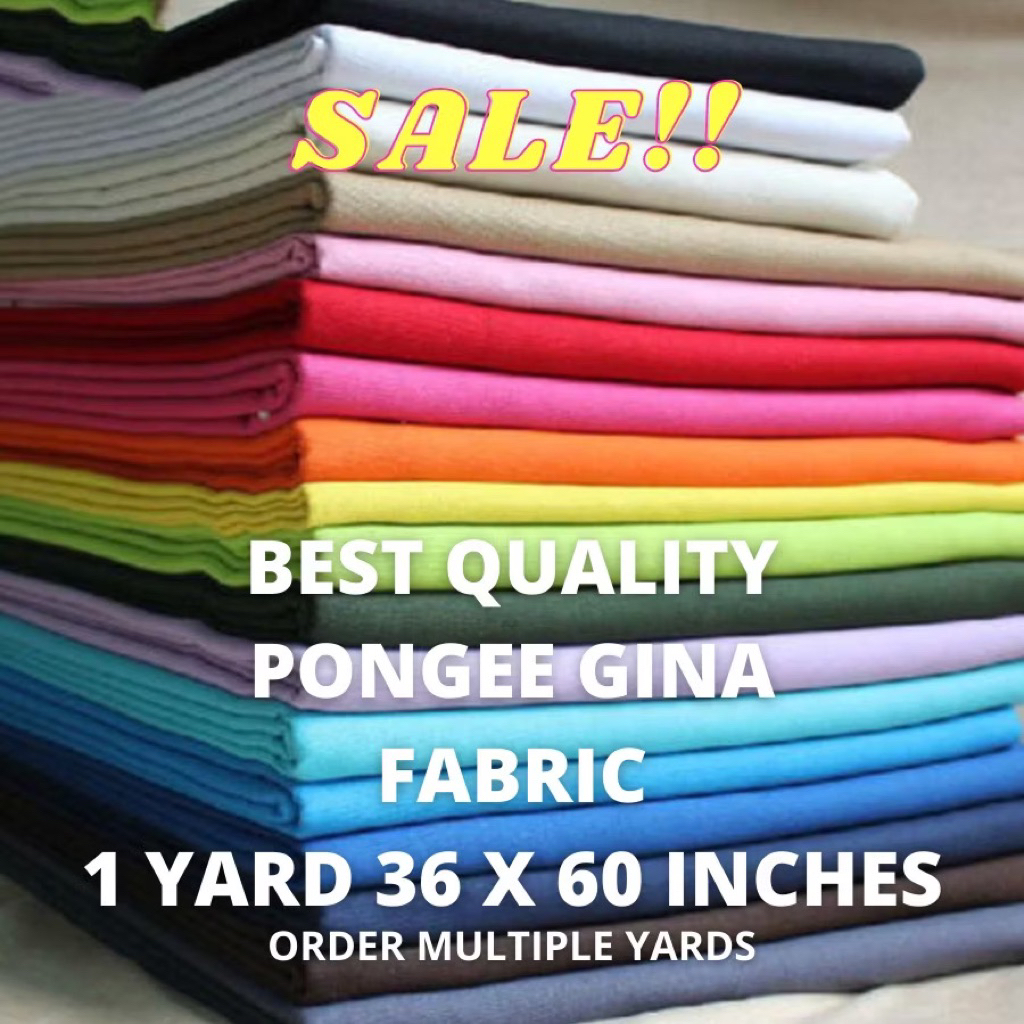Geena Per Yard Pongee Gina Cloth Fabric Plain Colors ( 60inches Width ...