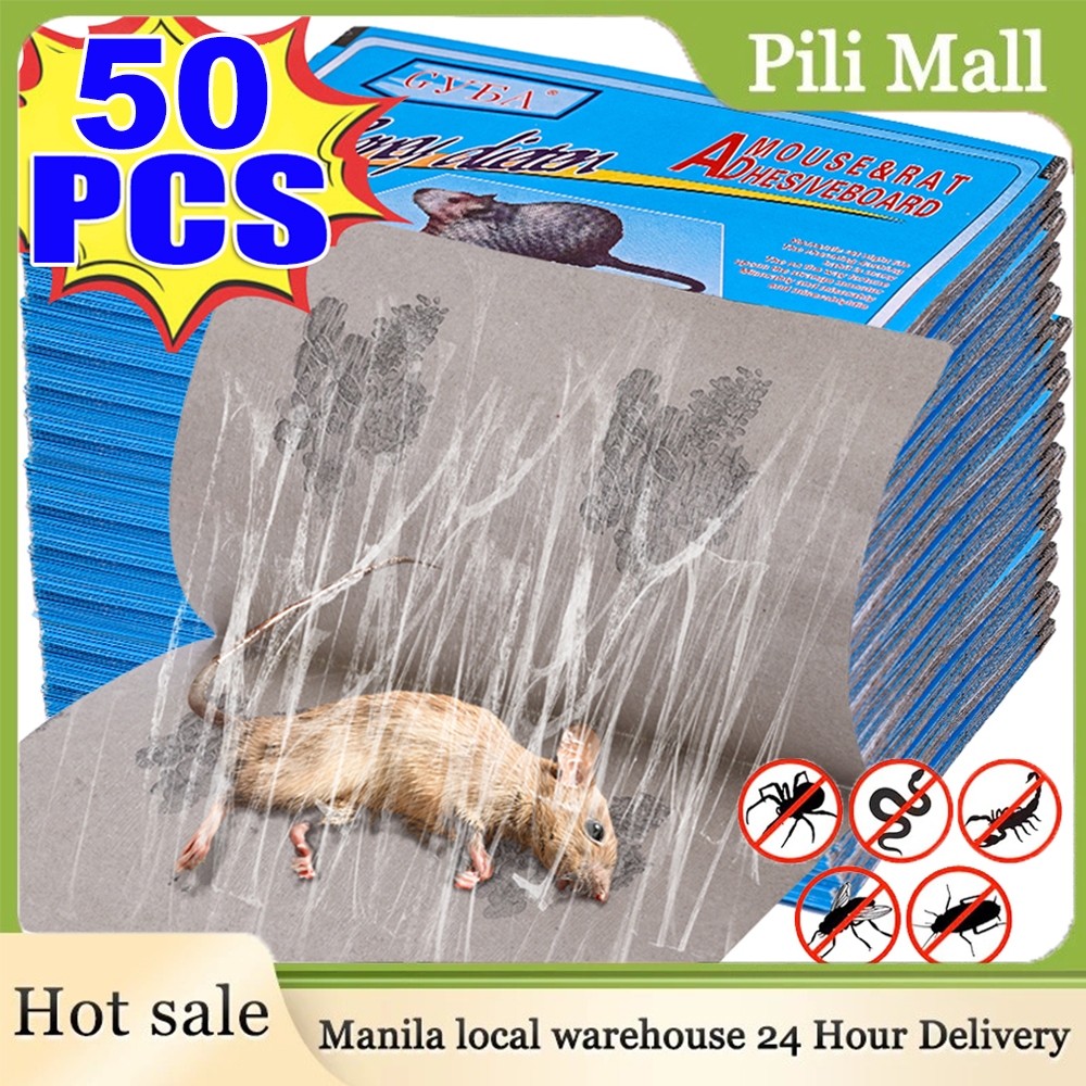50PCS Mouse Glue Traps Rat Glue Traps Super Sticky Mouse Board Fly Trap ...
