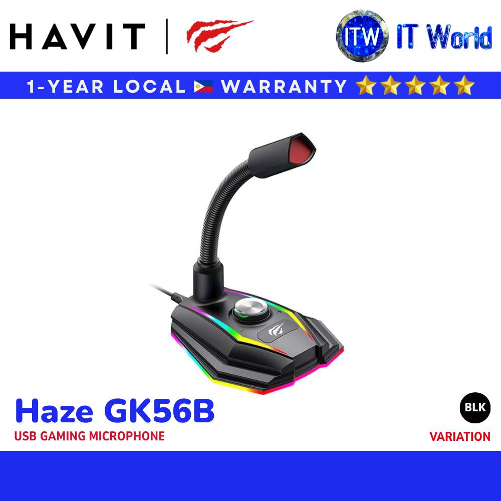 Haze GK56B | USB Gaming Microphone / Omnidirectional / 30Hz–16kHz / Plug & Play | itw | Shopee ...