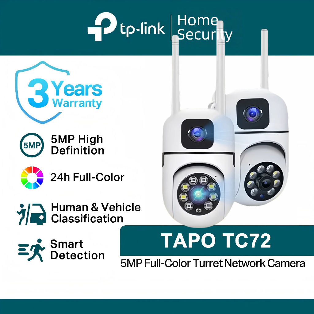 Tapo CCTV Camera Dual Lens WIFI Connect To Cellphone 5K 360° Outdoor ...