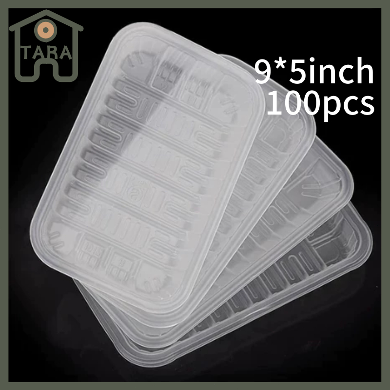 100pcs Plastic Tray Disposable Vegetable Fruit Cold Fresh Meat Tray ...