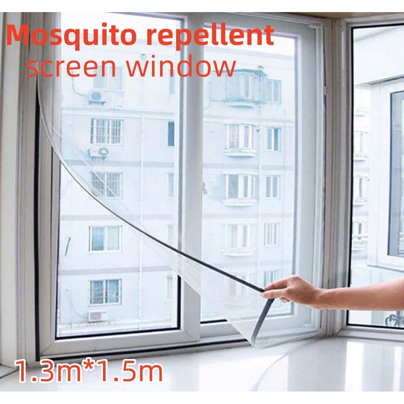 Easy-to-install mesh window screen with Velcro for mosquito protection ...