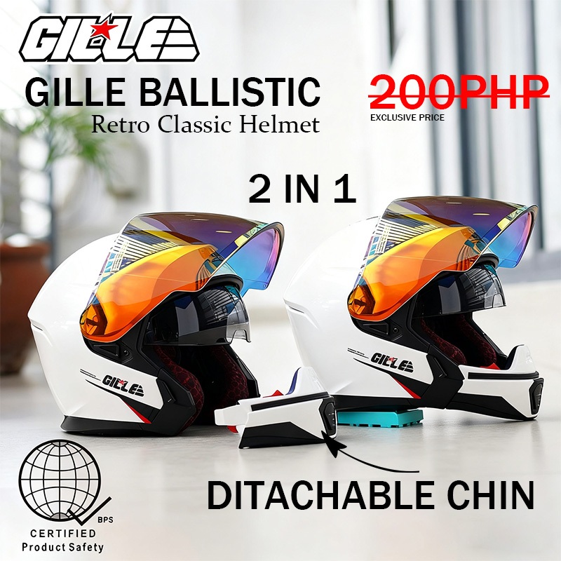 GILLE 2020 BALLISTIC Helmet Full Face for Motorcycl Removable Chin for ...