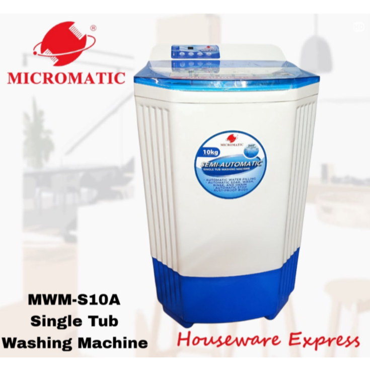 Micromatic MWM-S10A 10kg Capacity Semi-Automatic Single Tub Washing ...