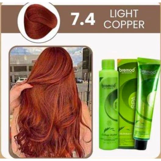 BREMOD HAIR COLOR LIGHT COPPER 7.4 [WITH OXIDIZER] | Shopee Philippines