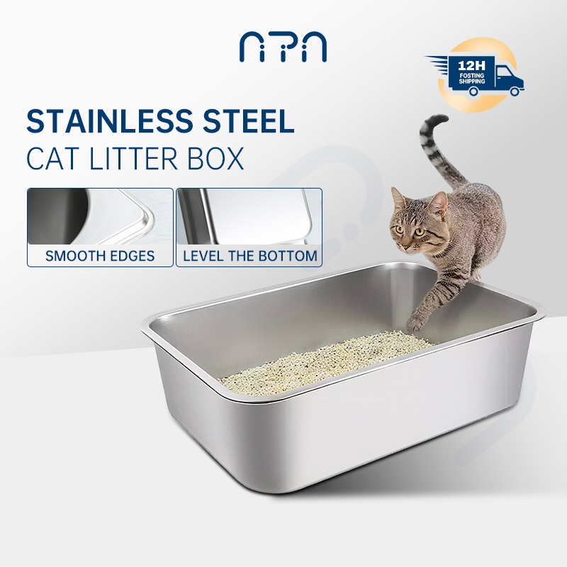 Nipiin Stainless Steel Cat Litter Box Hotel Pan Multifunctional Storage ...