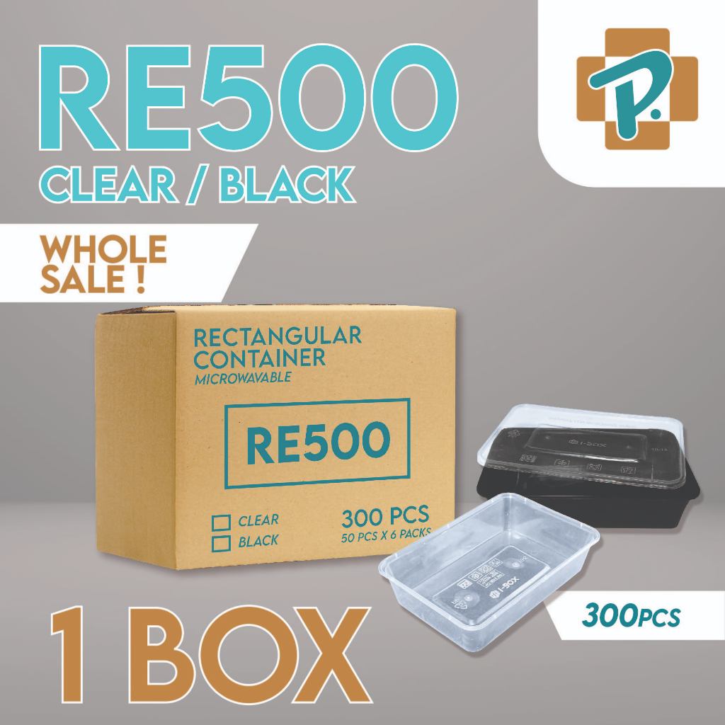 [300 PCS] Microwavable Rectangular Container RE500, RE650, RE750 ...
