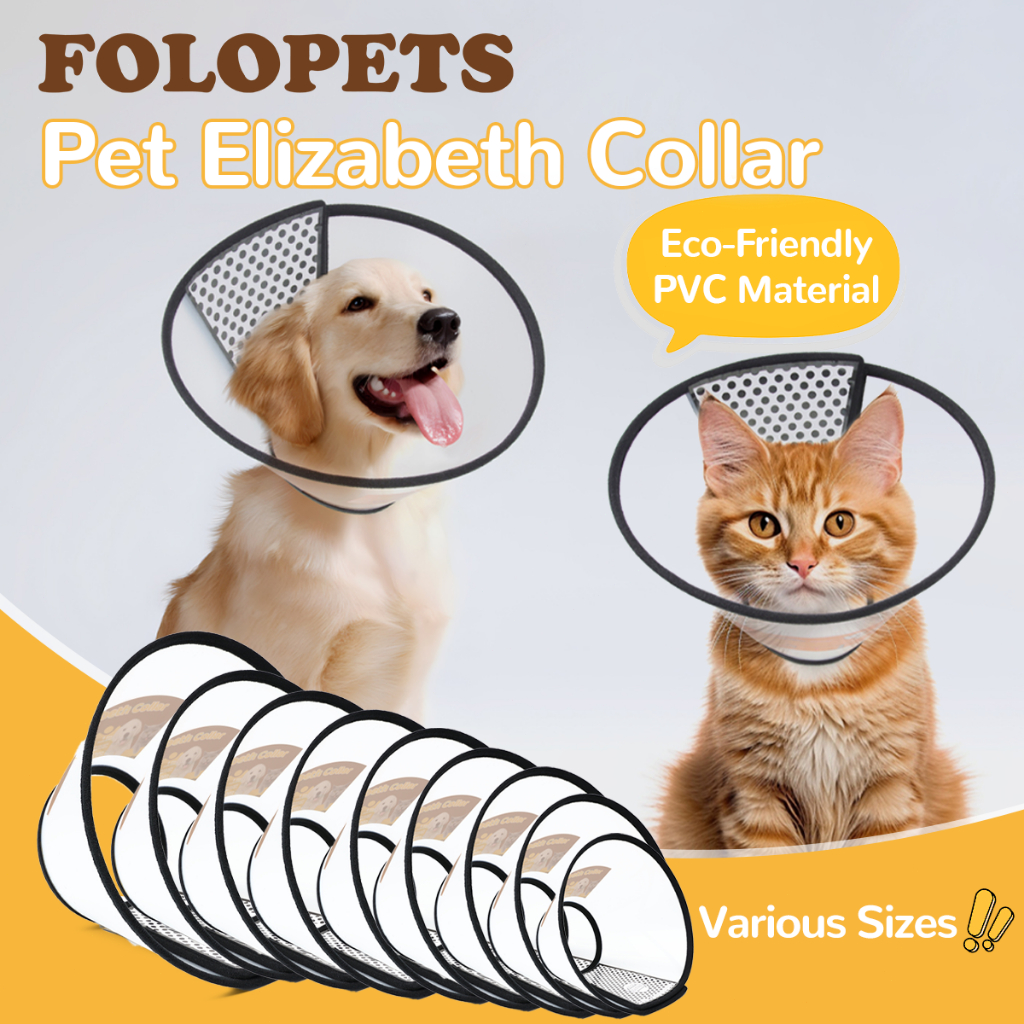 FOLOPETS Elizabeth Cone E-Collar Pet Dog Cat Adjustable Safe Collar ...