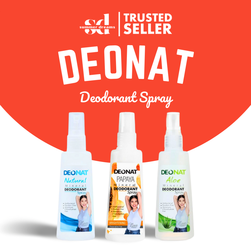 DEONAT Mineral Deodorant Spray 100ml Papaya, Natural, Aloe Vera ...