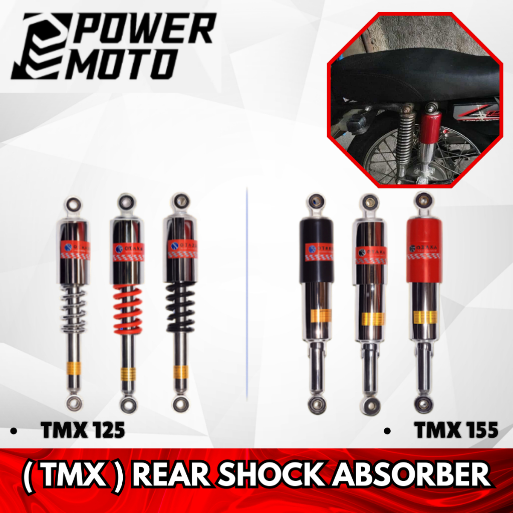 TMX125/TMX155 REAR SHOCK ABSORBER FOR MOTORCYCLE - BLACK/RED/CHROME ...