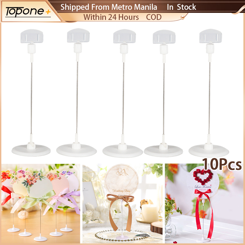 10PCS Wedding Table Sign Stand Plastic Place Card Holders Photo Number ...