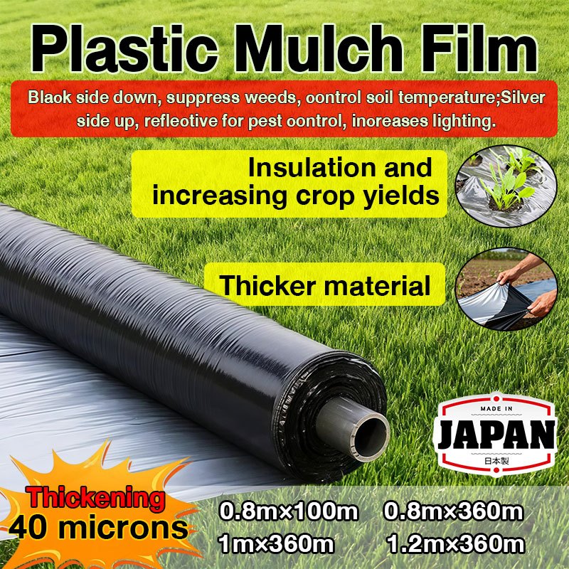 40 Microns PLASTIC MULCH FILM SILVER BLACK MULCH Crop Covering Film ...