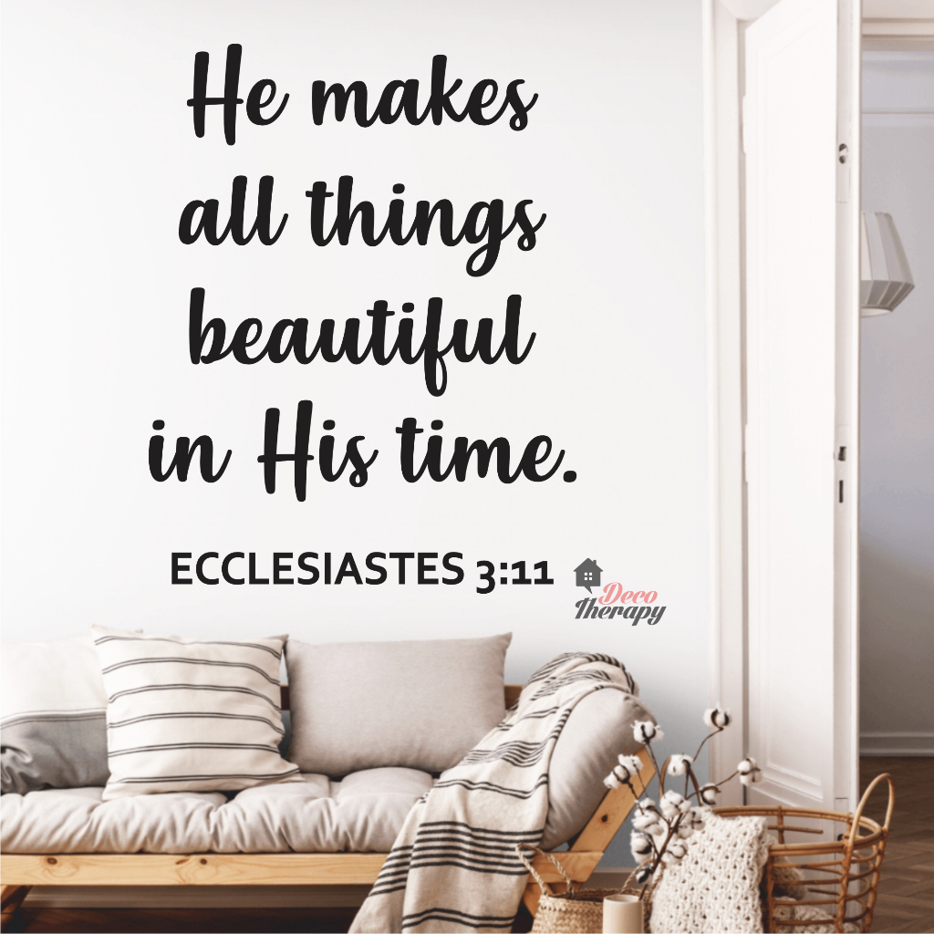 He Makes All Things Beautiful In His Time Wall Sticker Home Decor Bible ...