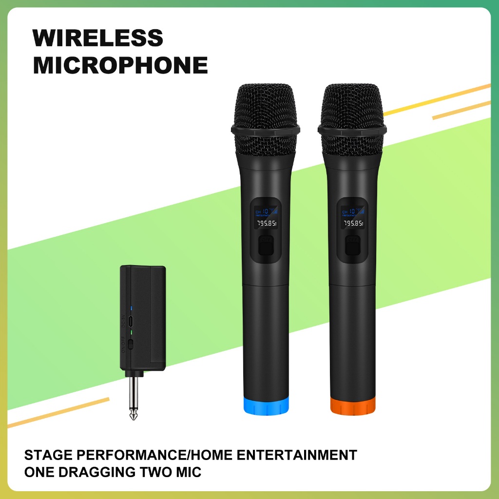 Dual Wireless Handheld Microphone System Professional Karaoke Mics With ...