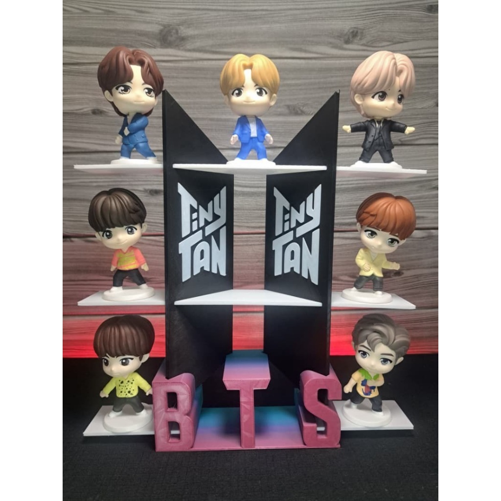TinyTAN BTS Figure Stand V2 – Multi-Level 3D Printed Display Rack with ...