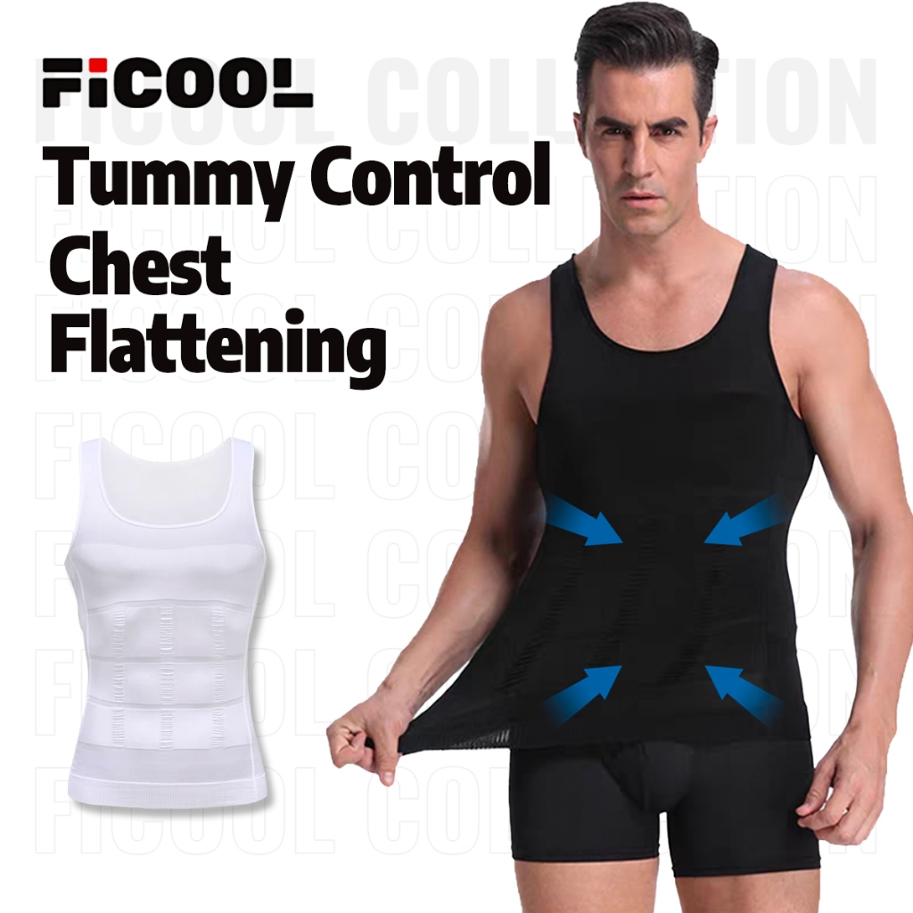 FICOOL Dri Fit Compression Shirt - Men's Waist Sando for Workout ...