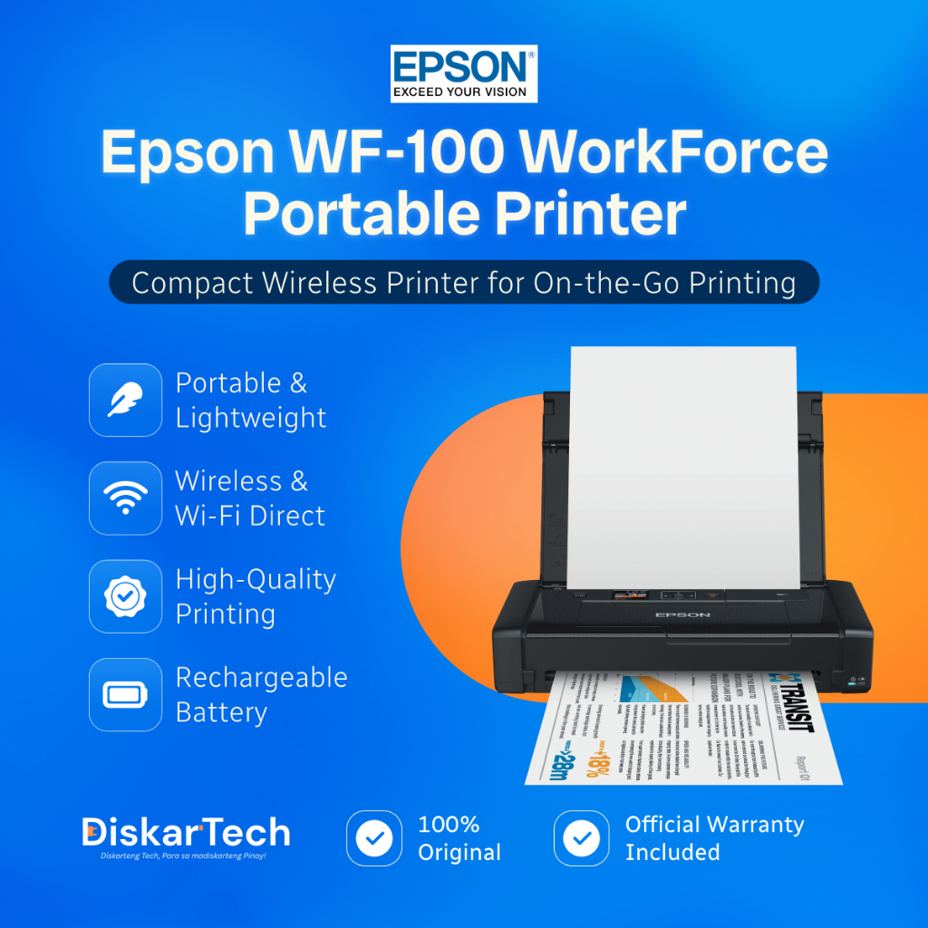 Epson WorkForce WF-100 Portable Printer | Shopee Philippines