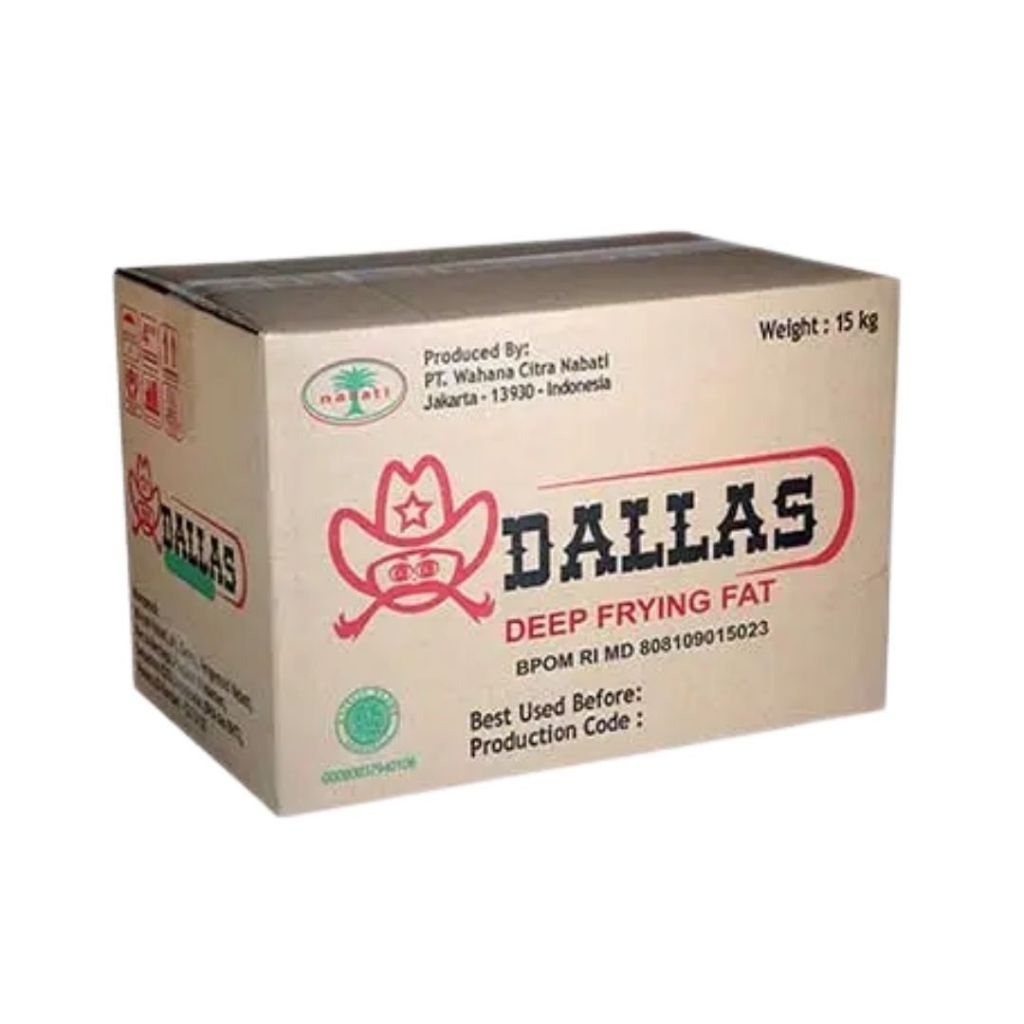 Dallas Deep frying fat 15kg best for Fries, Donut, Chicken | Shopee ...
