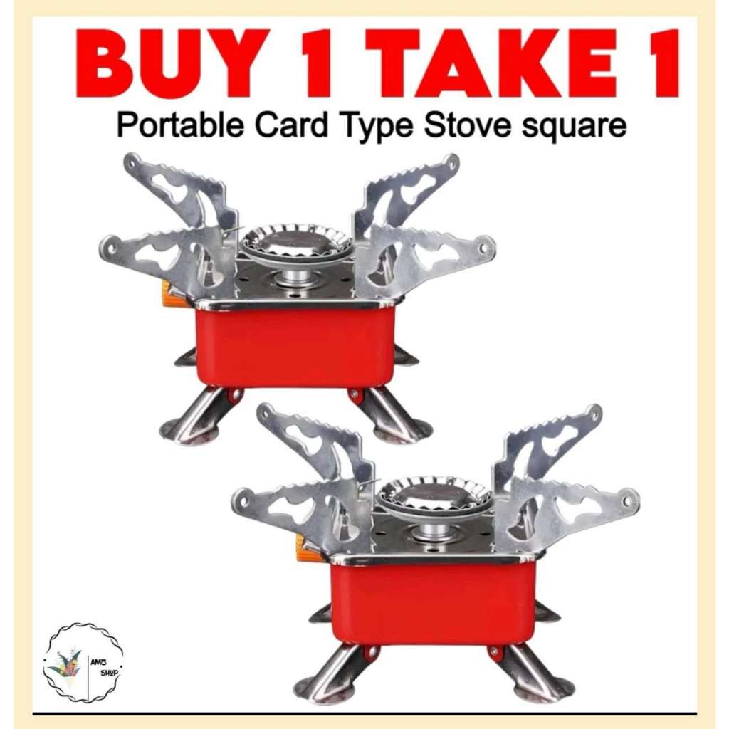 AMZ BUY 1 TAKE 1 Portable Card Type Mini Butane Stove Square Outdoor ...