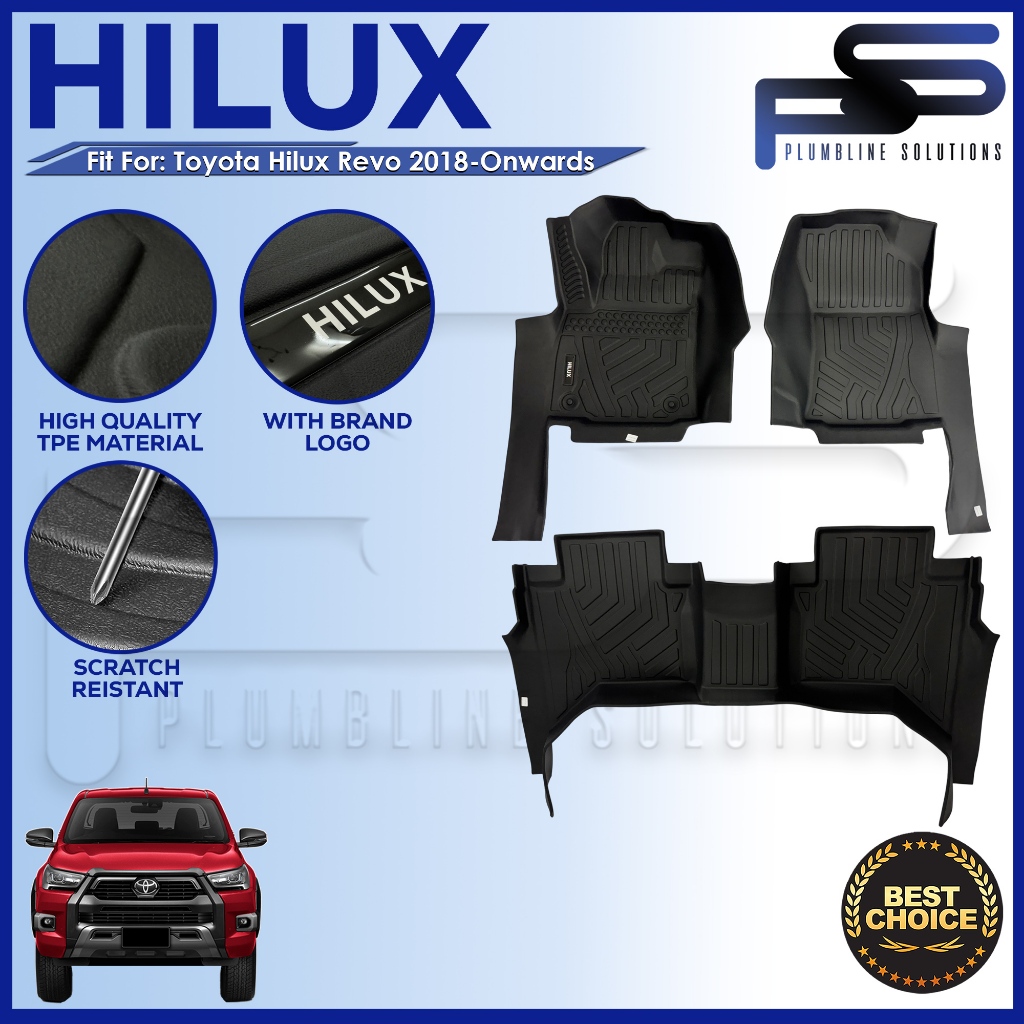 TPE Long Deep Dish Matting for Hilux 2016-Onwards Model Floor Matting ...