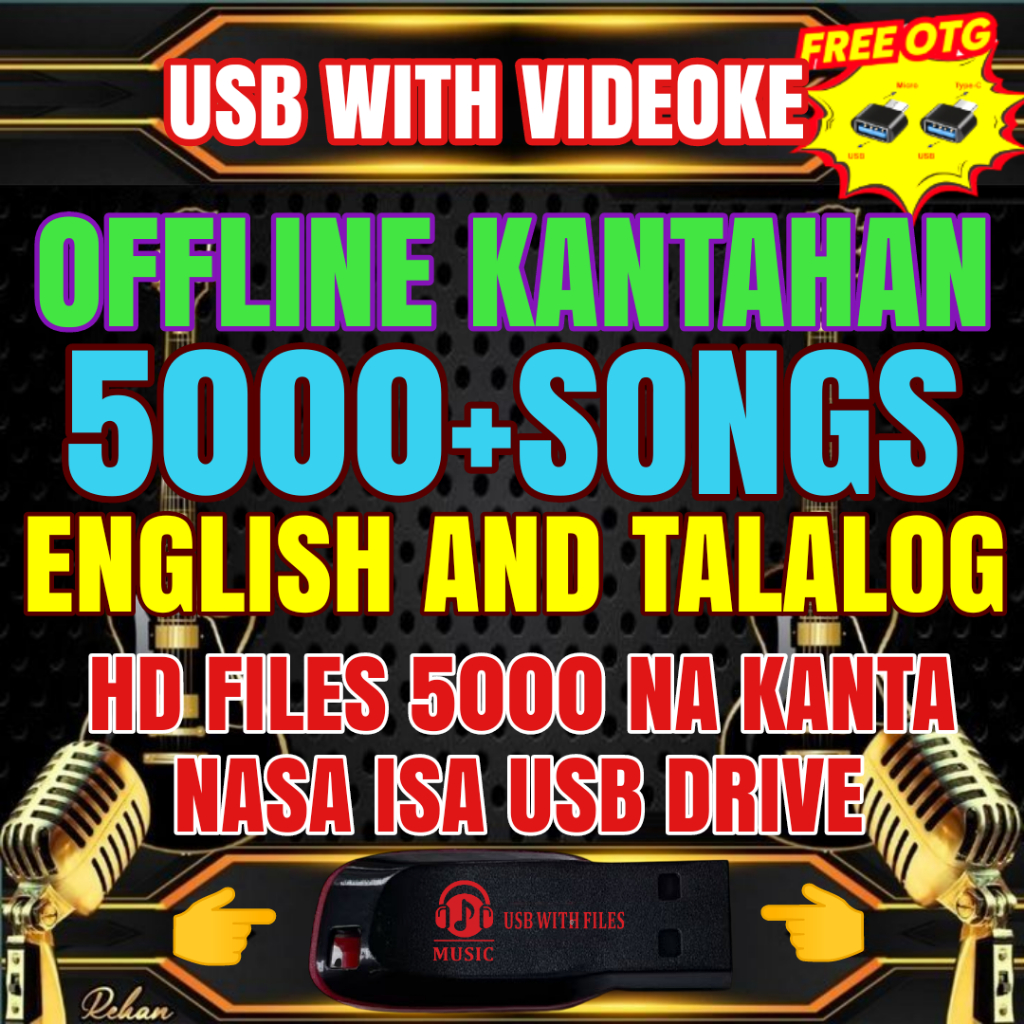 VIDEOKE KANTAHAN USB DRIVE WITH 5000 FILES OFFLINE VIDEO KARAOKE SONGS ...