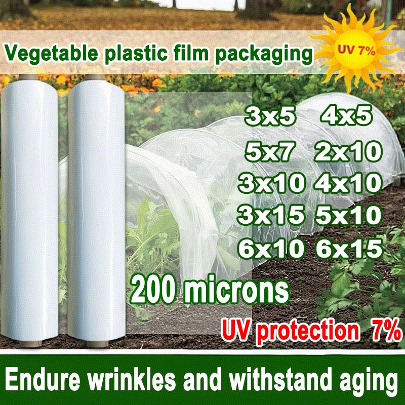 Wide 3m/4m/5m/6mx10m Polyethylene UV plastic (200 microns) GREEN HOUSE ...